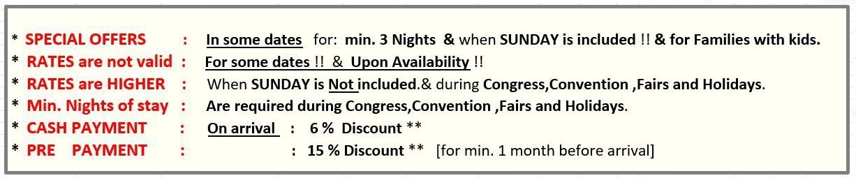 Prices » Nadia Hotel